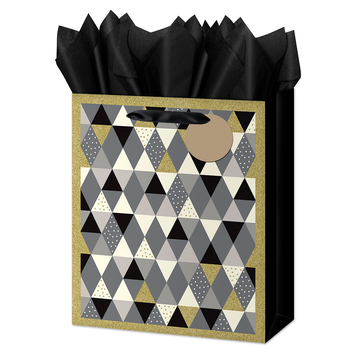 Large Gift Bag - Gold Glitter - Geometric Shapes – Avant-Garde Impressions